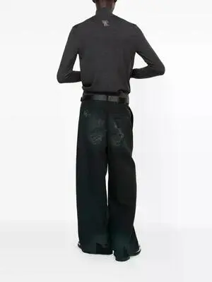 Acne Studios Mended Distressed Wide-leg Trousers