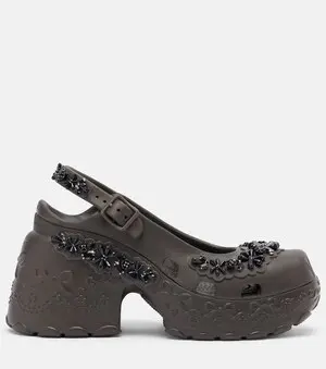 Simone Rocha Embellished Slingback Pumps - Brown