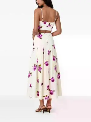 NICHOLAS Yulia Floral-print Spaghetti Strap Cropped Top