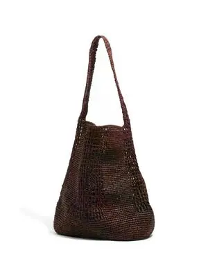 Bimba Y Lola Large Raffia Shoulder Bag - Brown