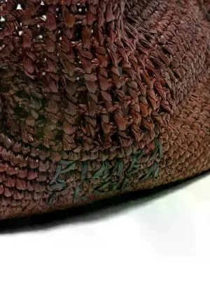 Bimba Y Lola Large Raffia Shoulder Bag - Brown