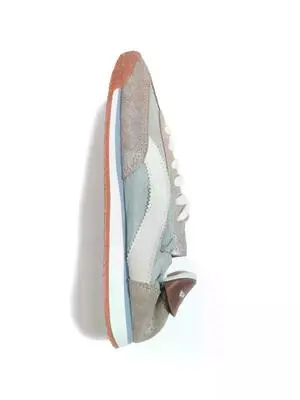 Bimba Y Lola Metallic Suede And Nylon Lace-up Sneakers - Silver