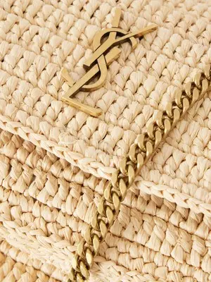 Saint Laurent Niki Mini Raffia Shoulder Bag - Neutrals