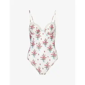 Agua Bendita Floral Print Plunge Swimsuit