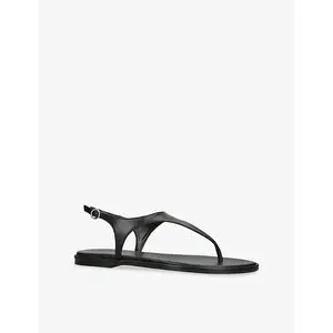 AeydĒ Raine Leather Thong Sandals - Black