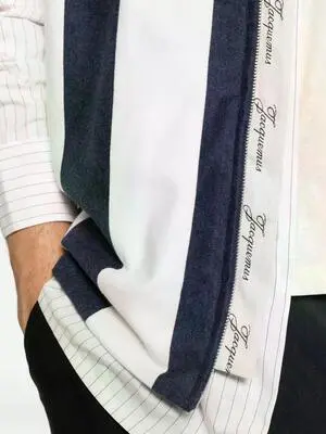 Jacquemus Striped Sleeveless Hooded Gilet - Blue