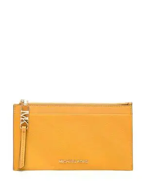 Michael Kors Logo-lettering Leather Card Case - Yellow