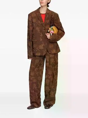 GANNI Floral-pattern Single-breasted Blazer