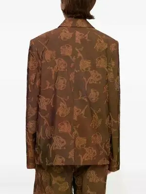 GANNI Floral-pattern Single-breasted Blazer