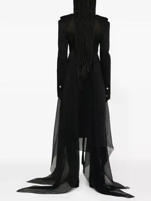 ANN DEMEULEMEESTER Sheer-panelled Epaulette Coat