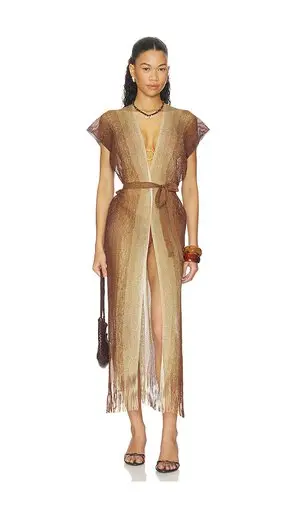 Luli Fama Sunshine Addict Long Caftan - Brown