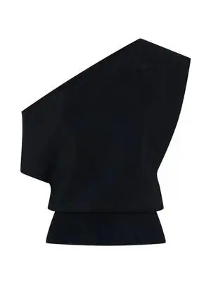 Christopher Esber Asymmetric Shoulder Knit Top - Black