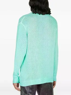 Guess V-neck Open Knit Cotton Sweater