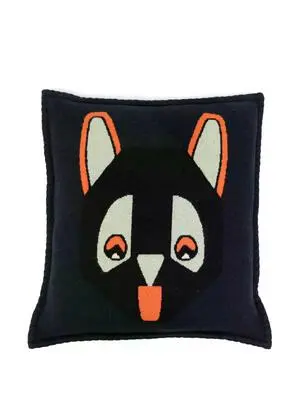 Loewe Cat-motif Square Cushion - Blue