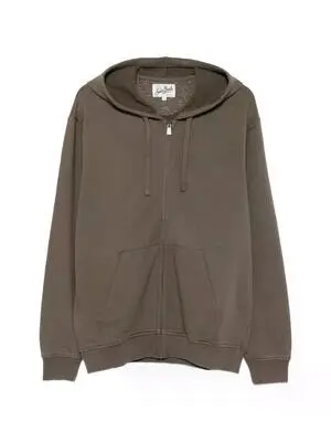 MC2 SAINT BARTH Logo-embroidered Zip-up Hoodie - Brown
