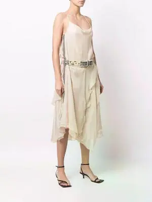 DIESEL® Asymmetric Silk Midi Dress