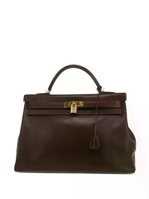 Hermès Kelly Box Leather Handbag - Brown