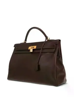 Hermès Kelly Box Leather Handbag - Brown