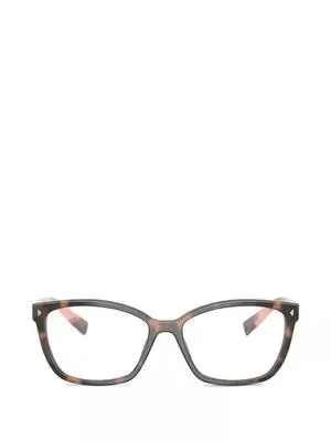 Prada Tortoiseshell Effect Full Rim Rectangle Glasses - Brown