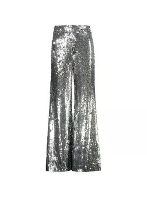 ELLERY Sequin Wide Leg Trousers - Silver