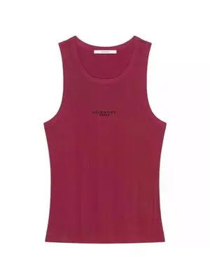 Givenchy Ribbed Knit Logo Tank Top - Red