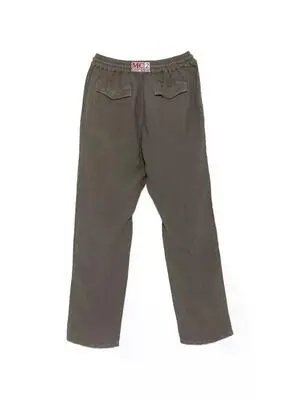 MC2 SAINT BARTH Drawstring Waist Linen Trousers - Green