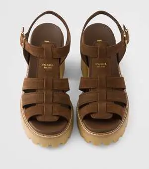 Prada Suede Platform Sandals