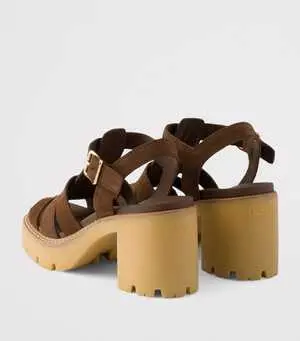 Prada Suede Platform Sandals