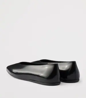 Prada Leather Logo Ballet Flats