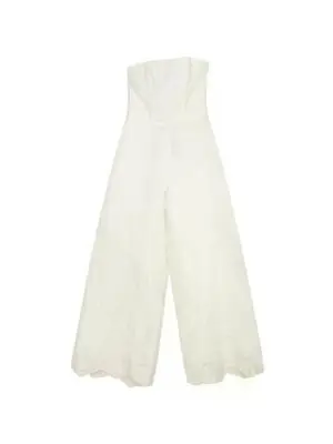ANDRES OTALORA Escapes Jumpsuit Off-white Strapless Wide Leg - Neutrals