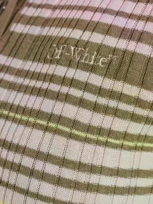 Off-White Striped Patch Detail Polo Shirt