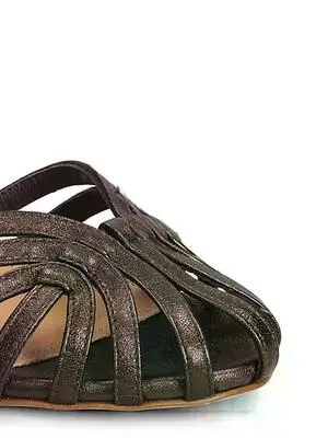 THE SELLER Metallic Effect Cage Sandals With Buckle Ankle Strap