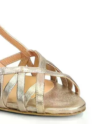 THE SELLER Metallic Cage-style Slingback Sandals With Kitten Heel