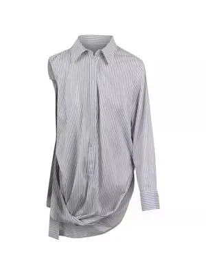 BALOSSA Asymmetric Striped Shirt - Grey