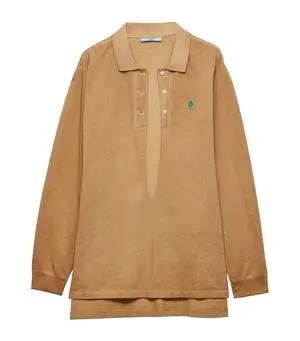 Prada Cotton Piqué Long Sleeve Polo Shirt