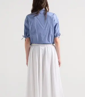 Prada Fil-á-fil Cotton Shirt With Drawstring Sleeves