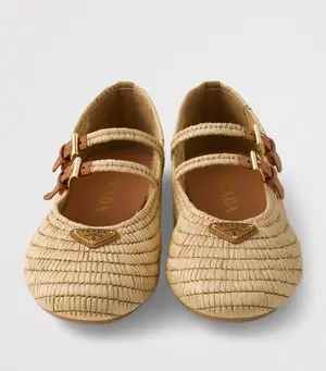 Prada Crochet Triangle Ballet Flats - Neutral