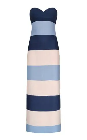 ANDRES OTALORA Striped Linen Maxi Dress - Print