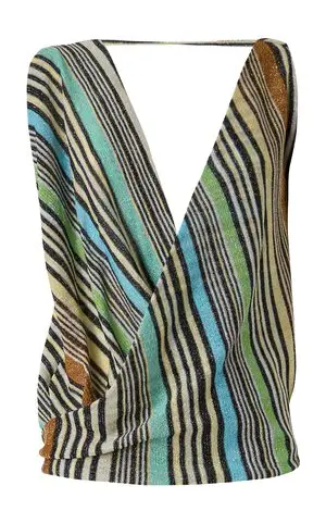 Missoni Striped Knit Wrap Top - Stripe