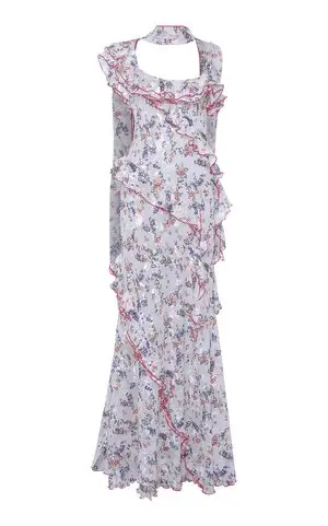 SIEDRES Monica Devoré Chiffon Maxi Dress