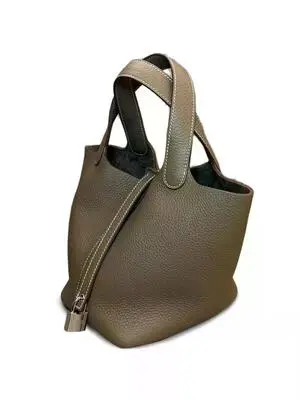 Hermès Taurillon Clemence Leather Bucket Bag - Brown
