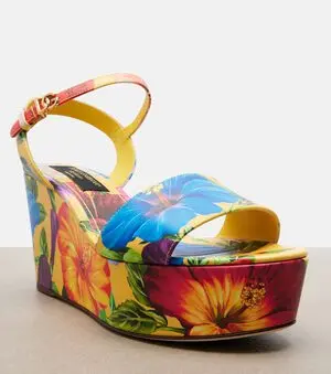 Dolce & Gabbana Bianca Floral Wedges