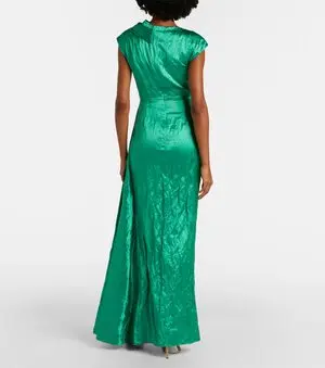 Erdem Draped Embellished Satin Gown