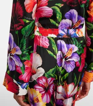 Dolce & Gabbana Floral Silk Wide-leg Trousers