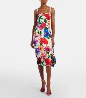 Dolce & Gabbana Floral Silk-blend Midi Dress