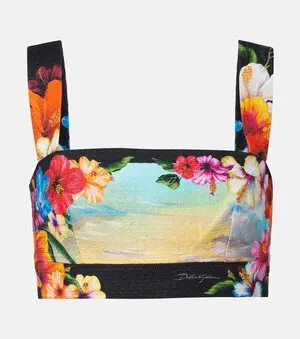 Dolce & Gabbana Printed Cropped Top - Multicoloured