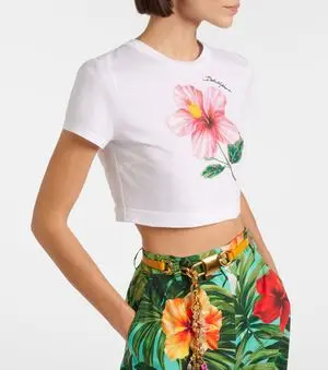 Dolce & Gabbana Floral Cotton Crop Top