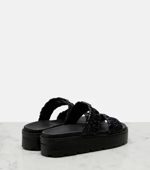 Prada Matelassé Leather Platform Sandals