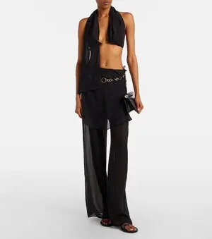 Christopher Esber Belted Silk Wide-leg Pants