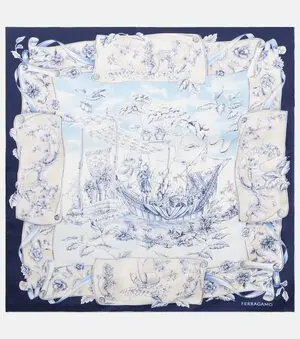 FERRAGAMO Printed Silk Scarf